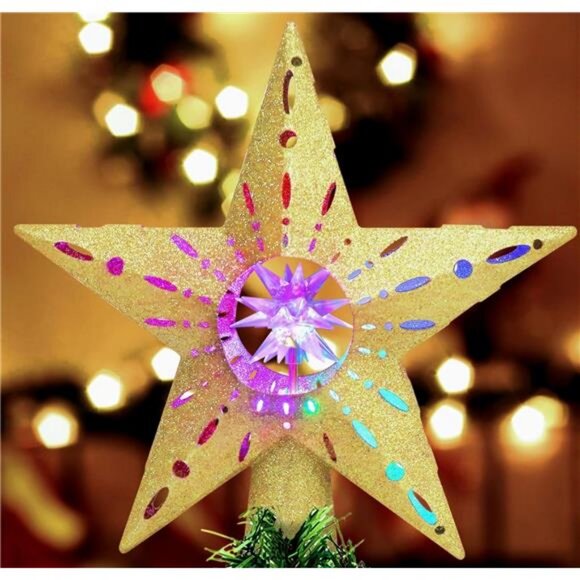 Holiday | Led Christmas Tree Topper Star With 3d Rotating Projection ...